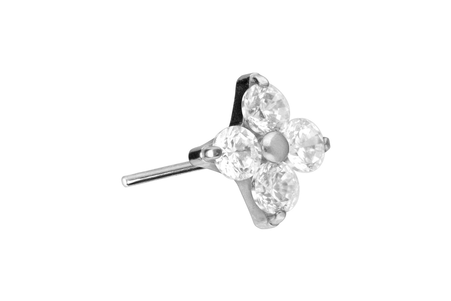 Titanium attachment with push pin CRYSTAL FLOWER